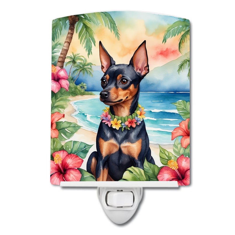 Miniature Pinscher Luau Ceramic Night Light 4 in x 6 in - Walmart.com
