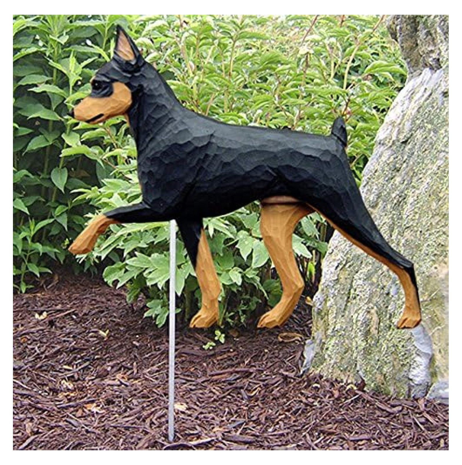 Miniature Pinscher Outdoor Garden Dog Sign Hand Painted Figure Black ...