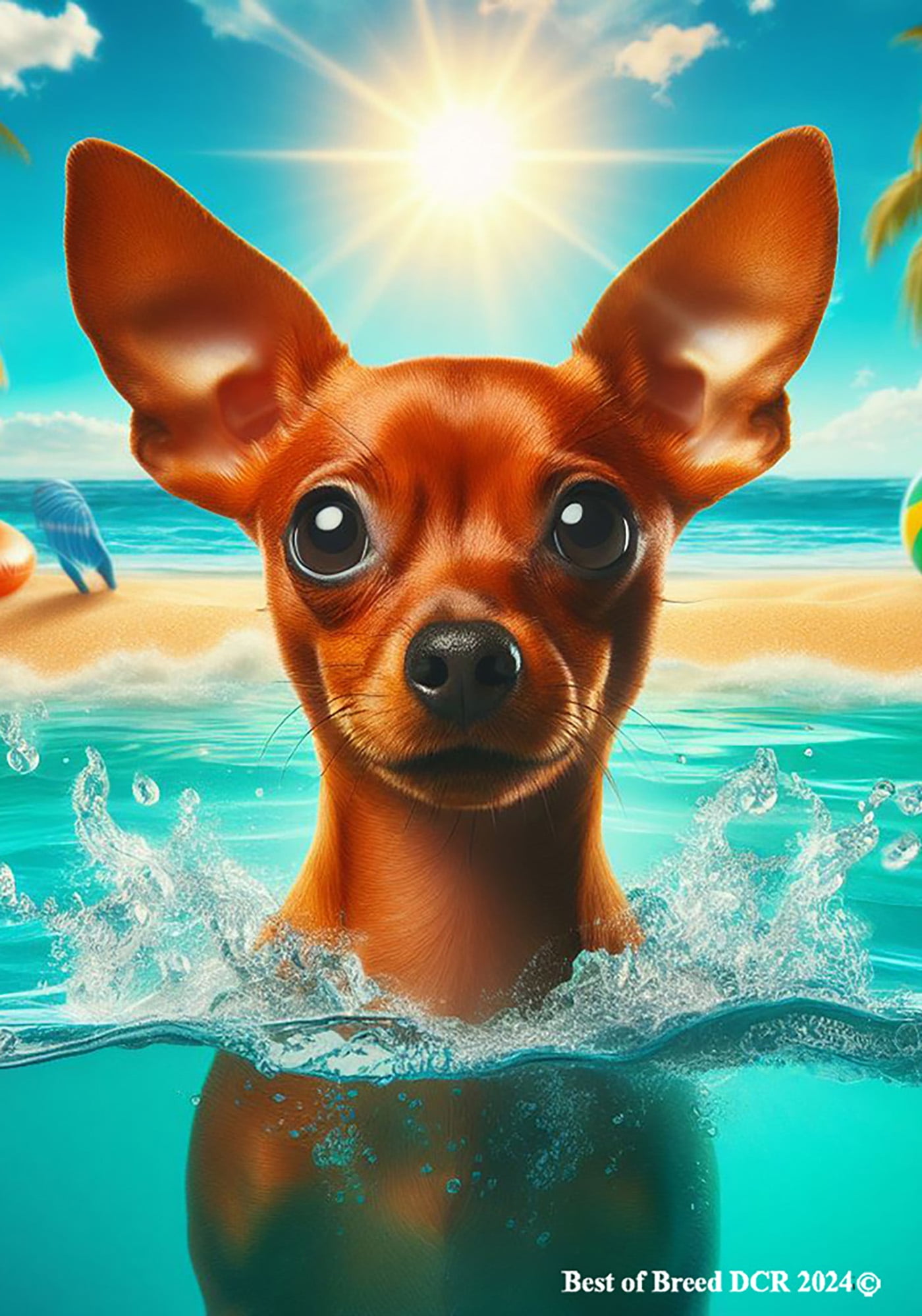 Miniature Pinscher Red Cropped - Best of Breed DCR Summer House Flag ...