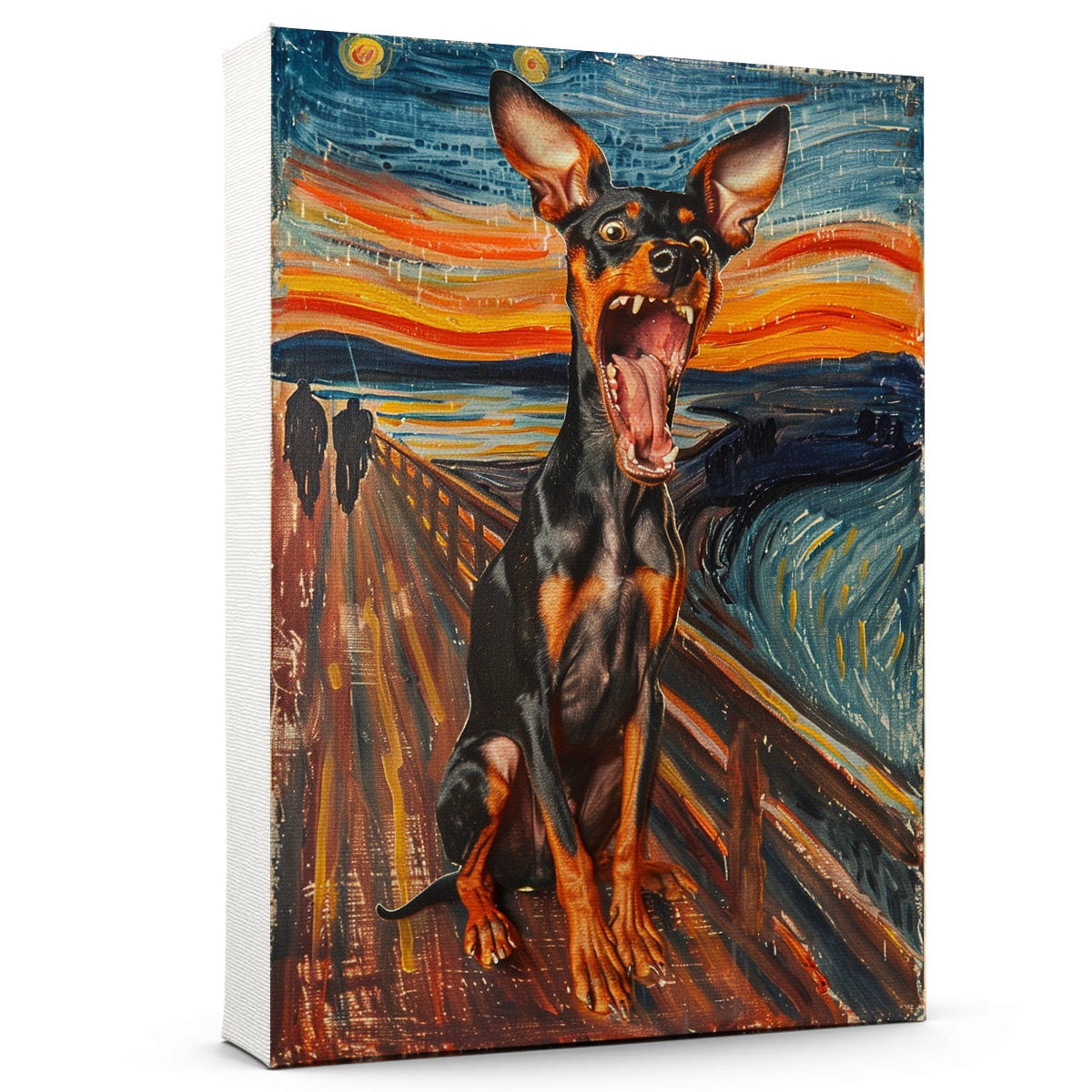 Miniature Pinscher Scream Funny Dog Poster Unframe, Miniature Pinscher ...