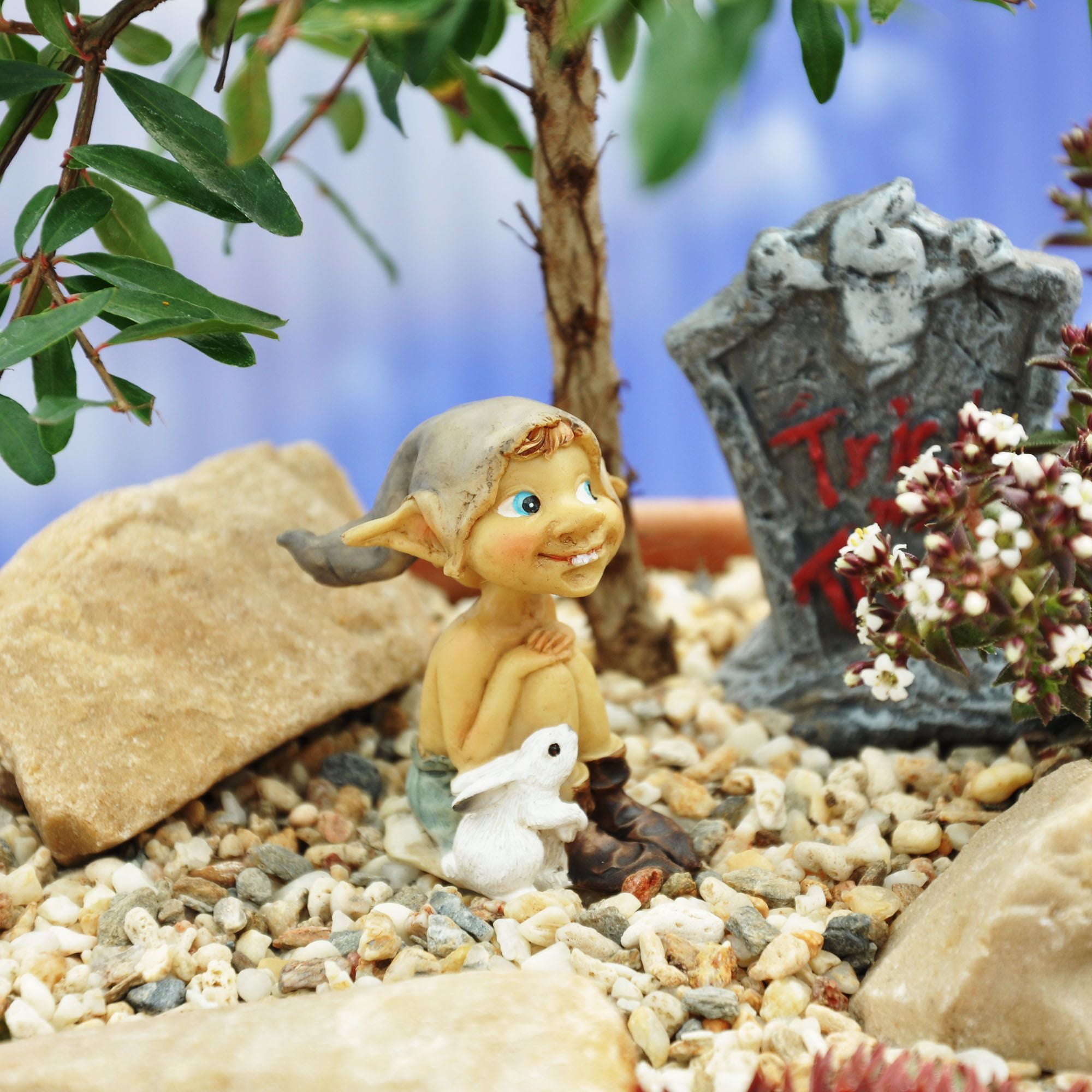 Miniature Pixie with Bunny for Miniature Garden, Fairy Garden - Walmart ...