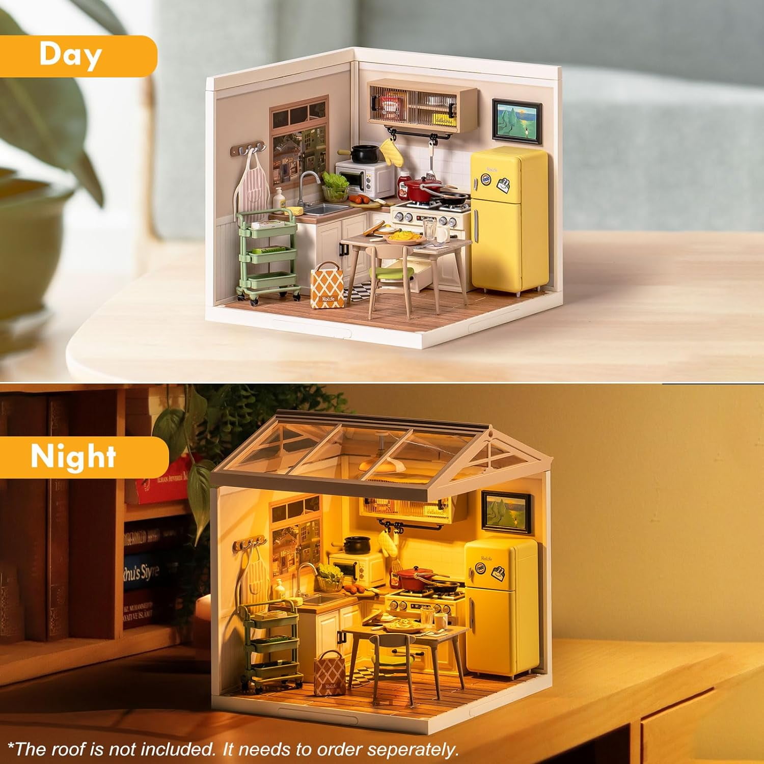 Mini Plastic House with LED Light for Mini Figures - Building Kit for ...