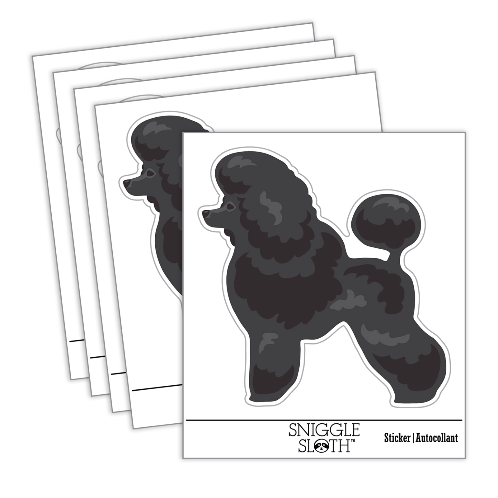 Miniature Poodle Dog Solid Car Window Bumper Water Bottle Phone Tablet ...
