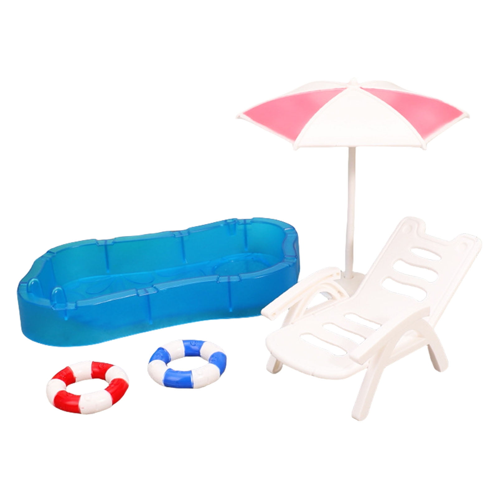Miniature Poolside Accessories Scene Decoration for 1/12 Dollhouses ...