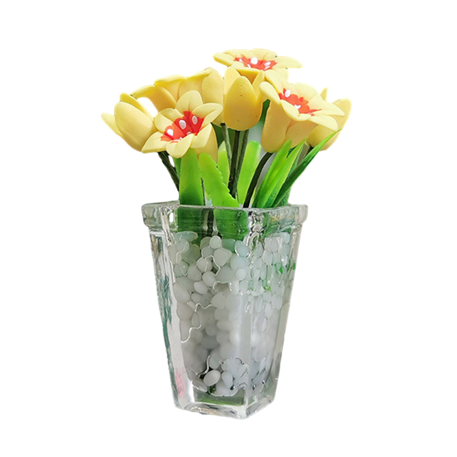Miniature Potted Lily Toy - Realistic Resin Mini Flower Vase for ...