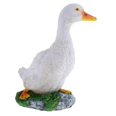 Tebru Outdoor White Duck Statue, Vivid Garden Decoration, Yard Animal ...