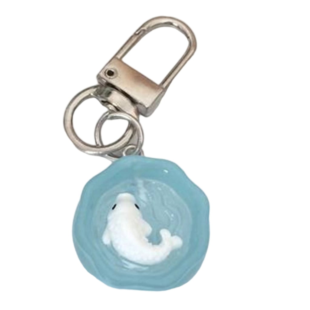 Miniature Resin Fish Tanks Keychain Glowing Novelty Holder Accessory ...