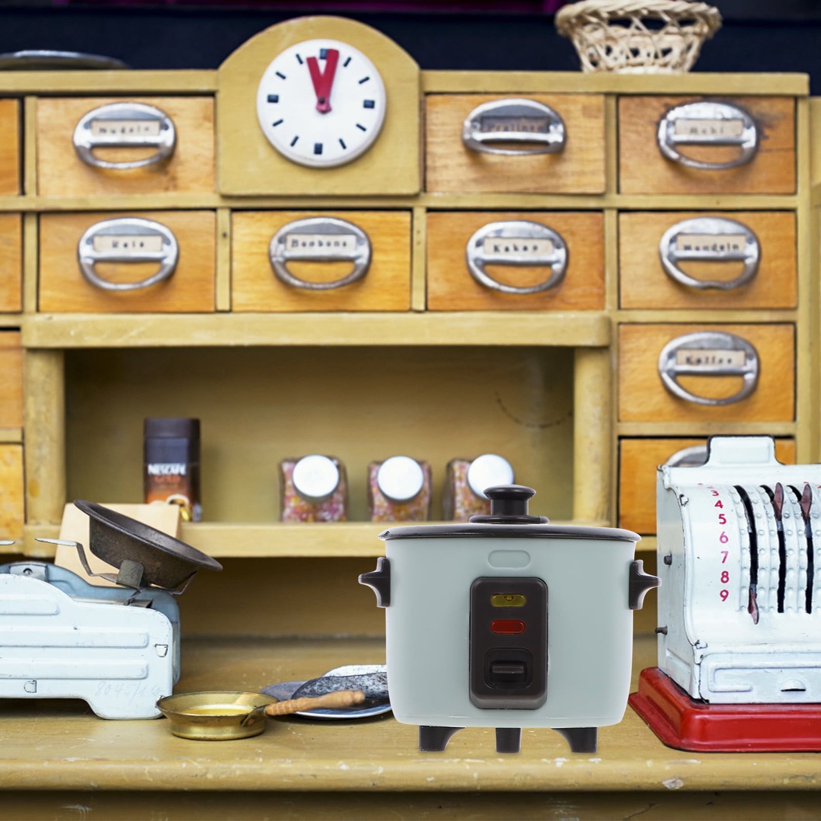 Miniature Rice Cooker Appliance Kitchen Accessories Scene Model Pretend ...