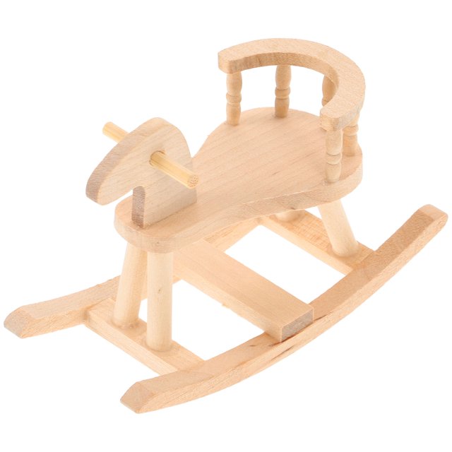 Miniature Rocking-horse Model Doll House Small Wooden Horse Wooden Toy ...