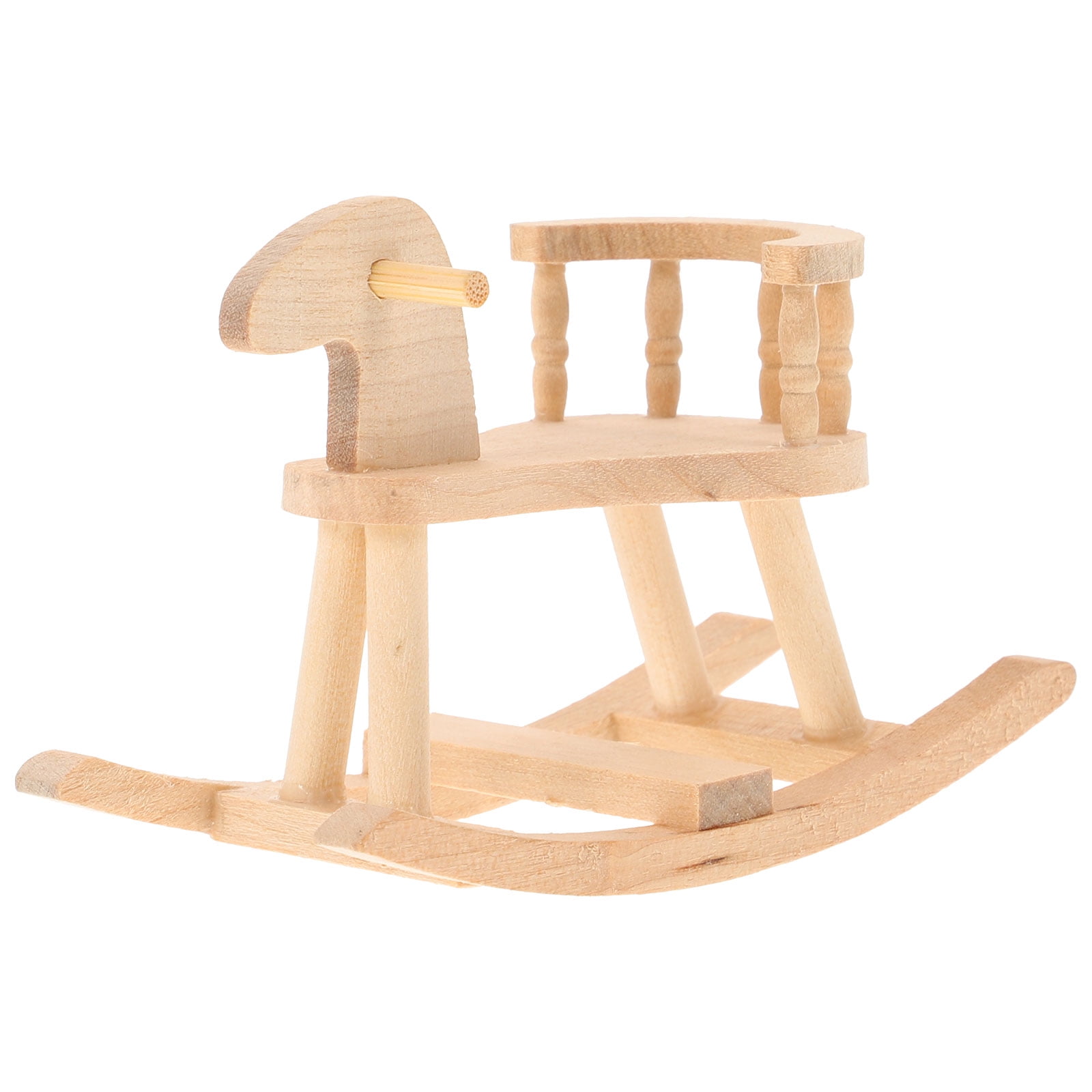 Miniature Rocking-horse Model Doll House Small Wooden Horse Wooden Toy ...
