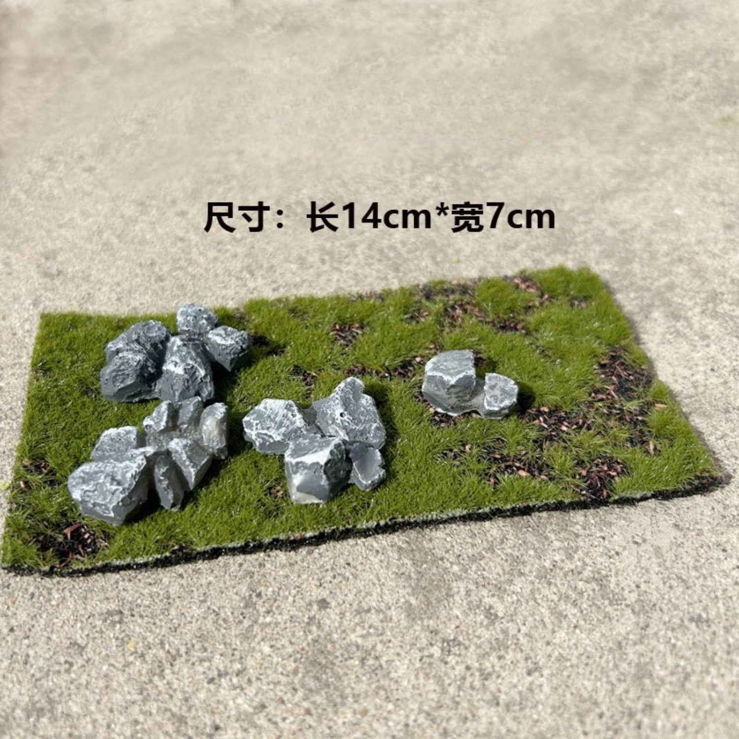 Miniature Rocky Base Model with Grass Terrain Display Pad for Diorama ...