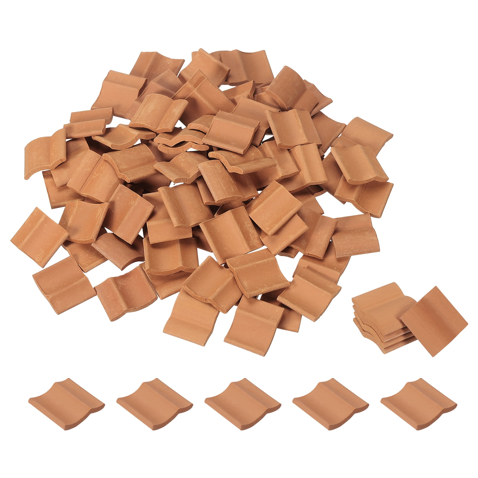 Miniature Roof Tile, 200 Pcs 1:16 Scale Red Tiles Clay Roof Bricks for ...