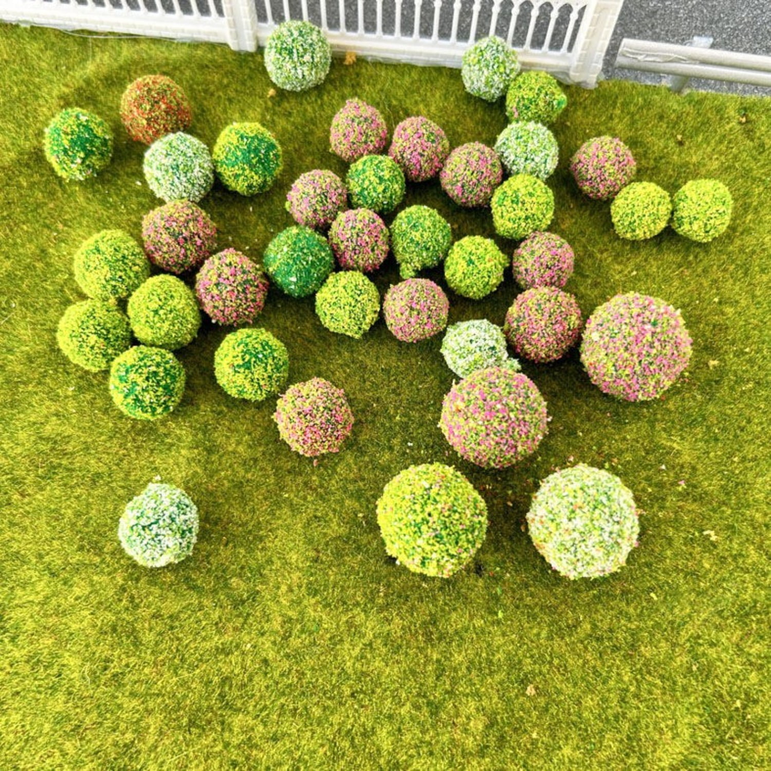 Miniature Round Shrub Bush Model 20pcs DIY Garden Diorama Landscape ...