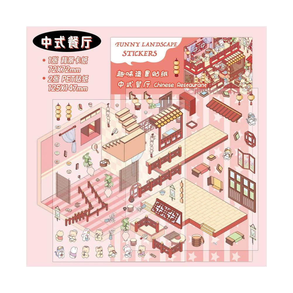 Miniature Scene 3D Landscaping Stickers Miniature Scene Sticker DIY ...