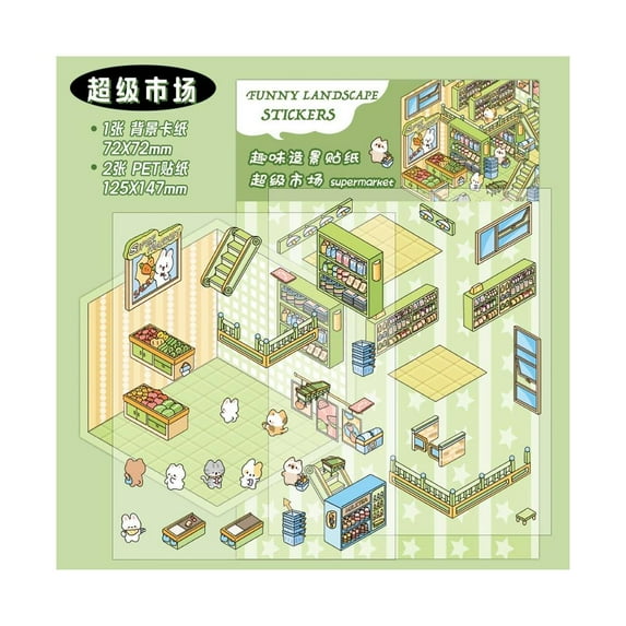 Miniature Scene 3D Landscaping Stickers Miniature Scene Sticker DIY ...