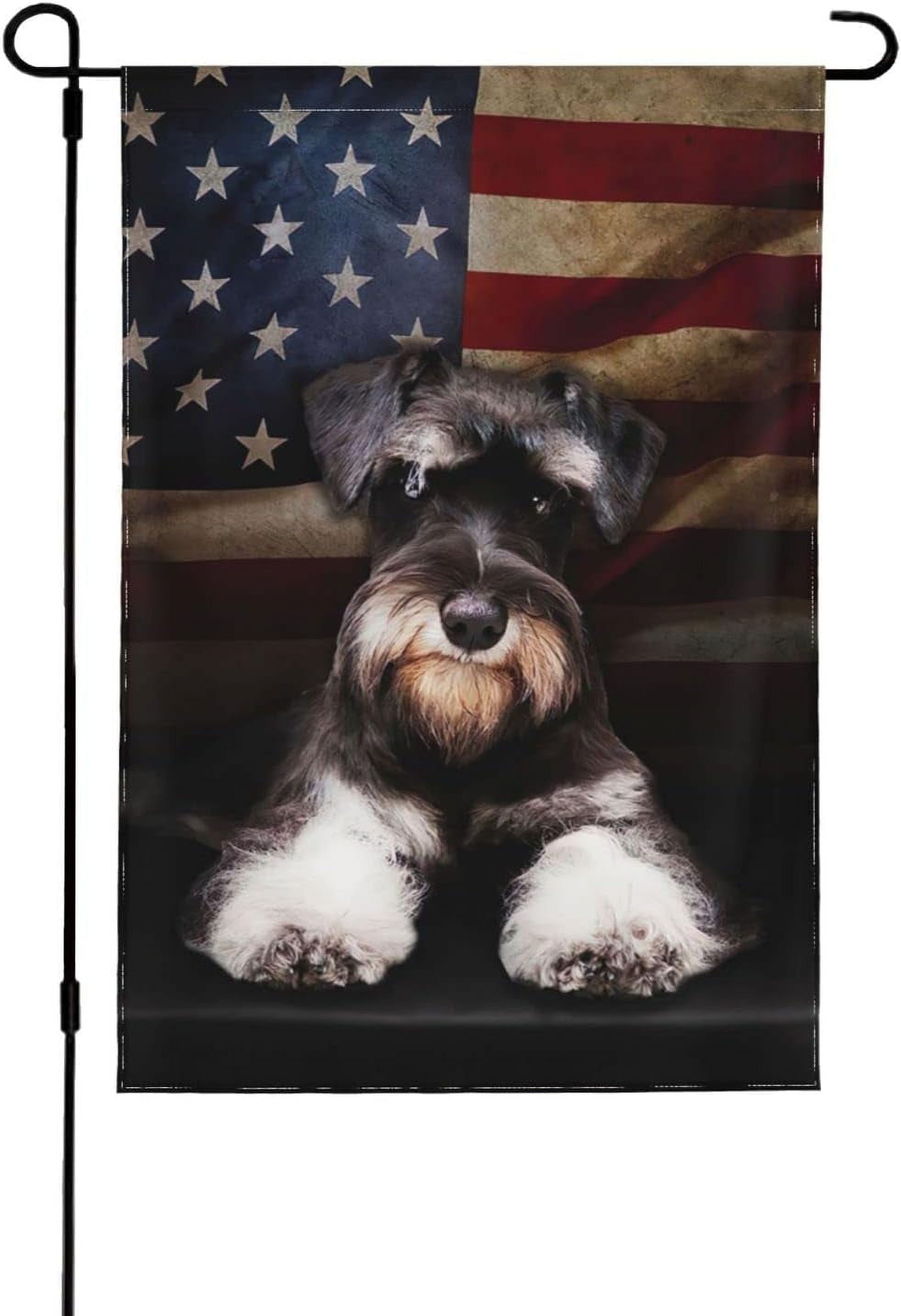 Miniature Schnauzer American Garden Flag Double Sided Outdoor Outside ...