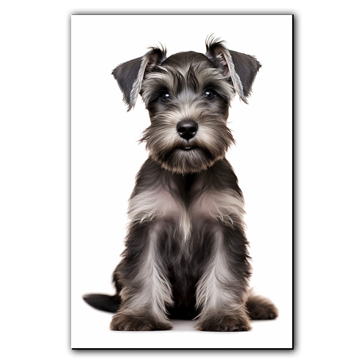 Miniature Schnauzer Dog Art Canvas, Pet Wall, Polygon Art Print on ...