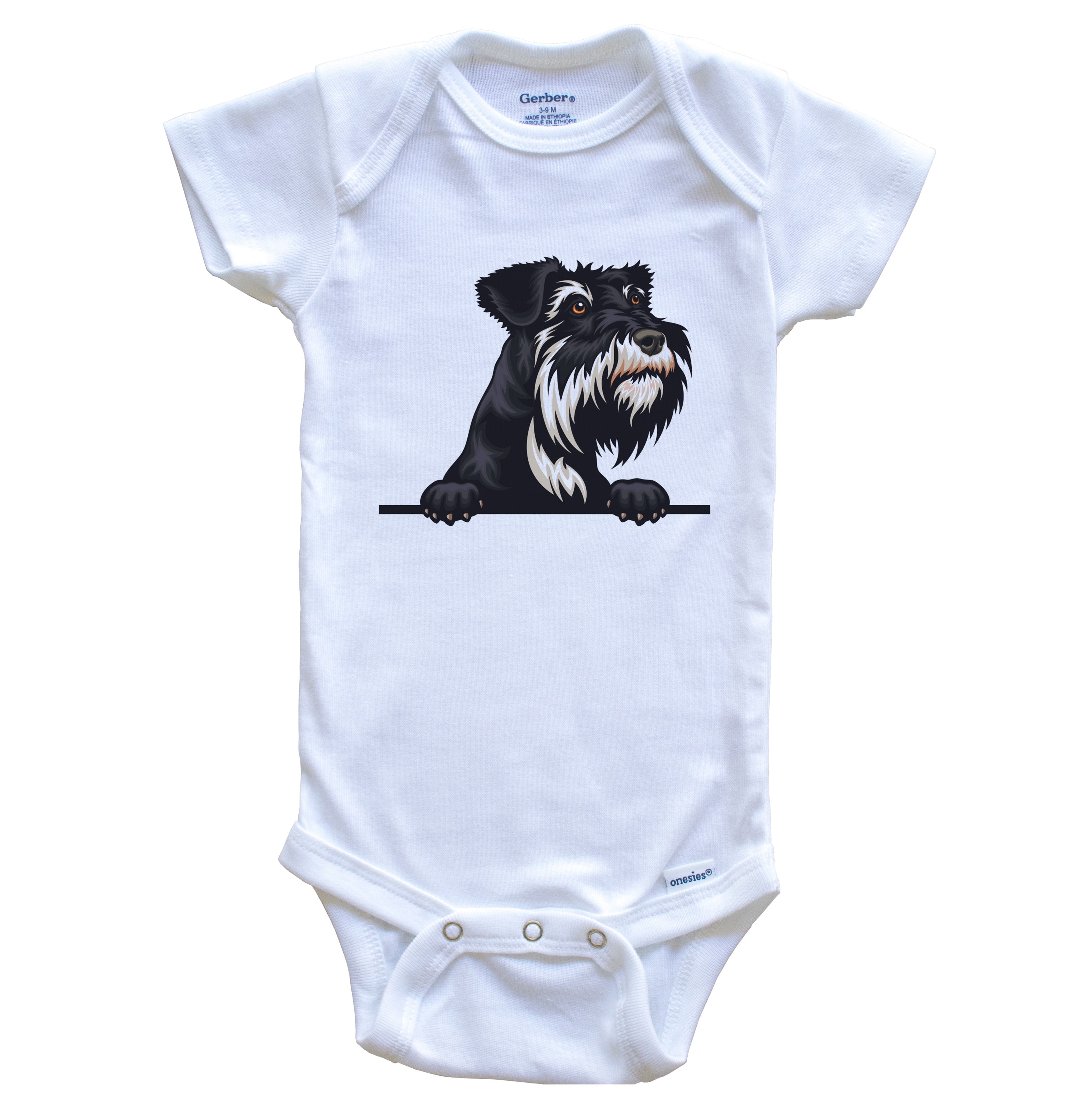 Miniature Schnauzer Dog Breed Cute Baby Bodysuit v2, 0-3 months white - Walmart.com