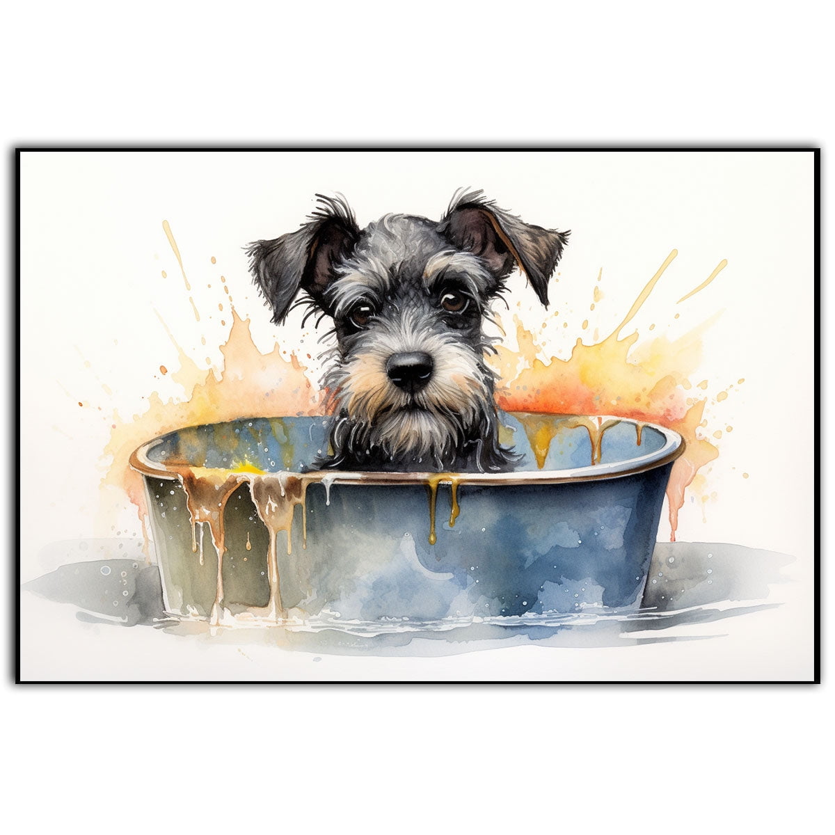 Miniature Schnauzer Dog Canvas Bathroom Décor - Unique Bath Wall Decor ...