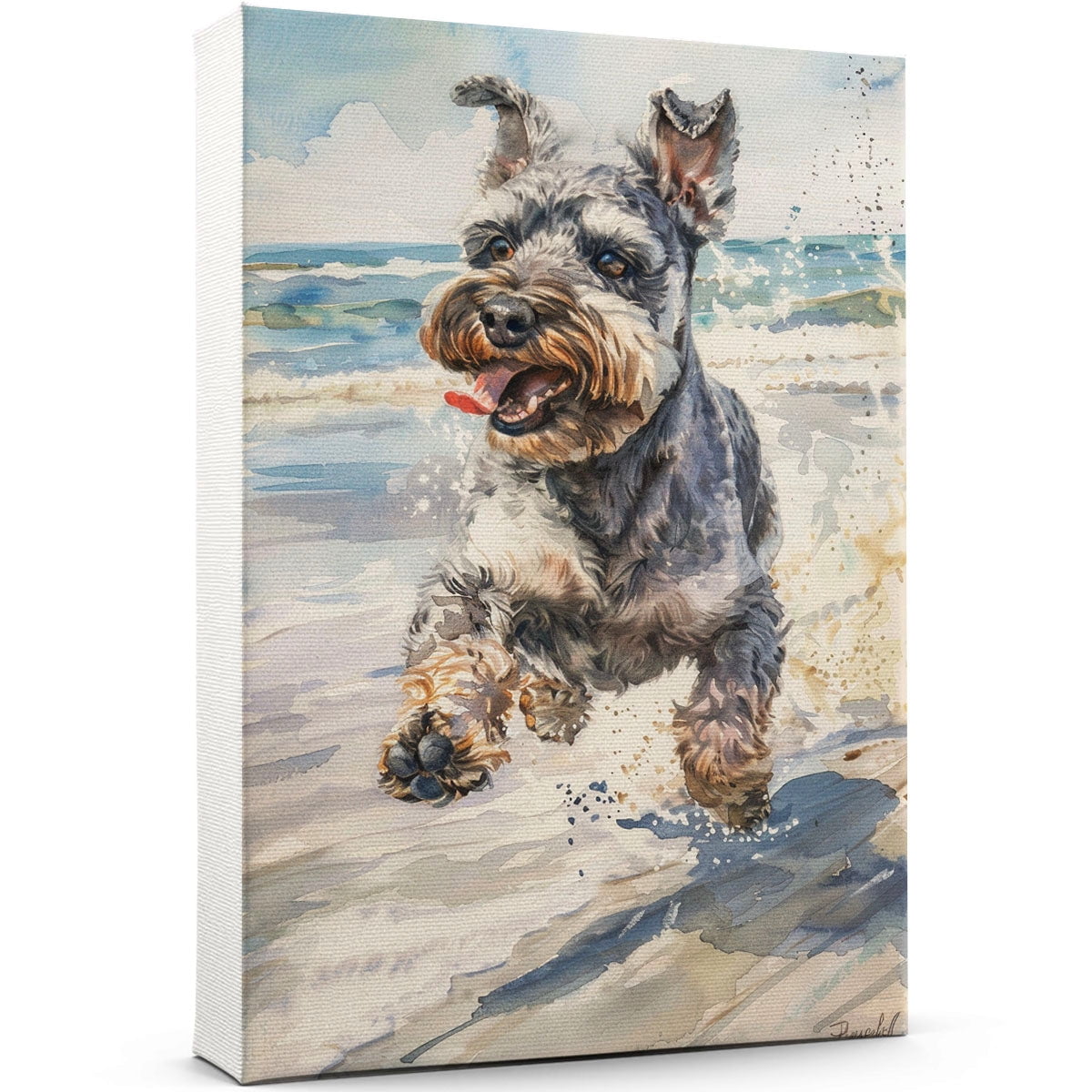 Miniature Schnauzer Dog Canvas Wall Art Puppy Print Pet Paintings ...