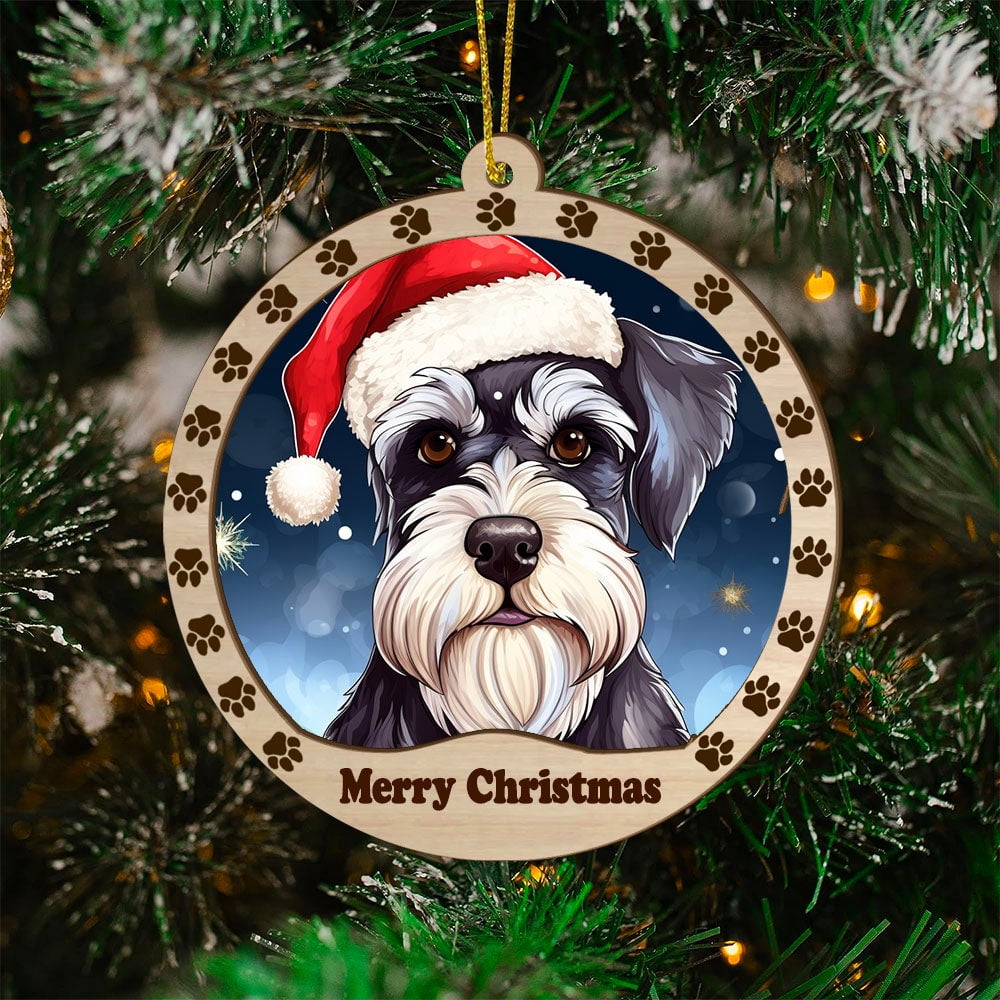 Miniature Schnauzer Dog Ornament, Miniature Schnauzer Dog Stained Glass ...