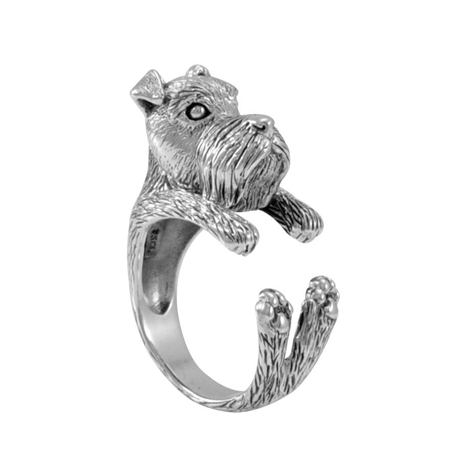 Miniature Schnauzer Dog Ring 925 Sterling Silver Fine Best Friend ...