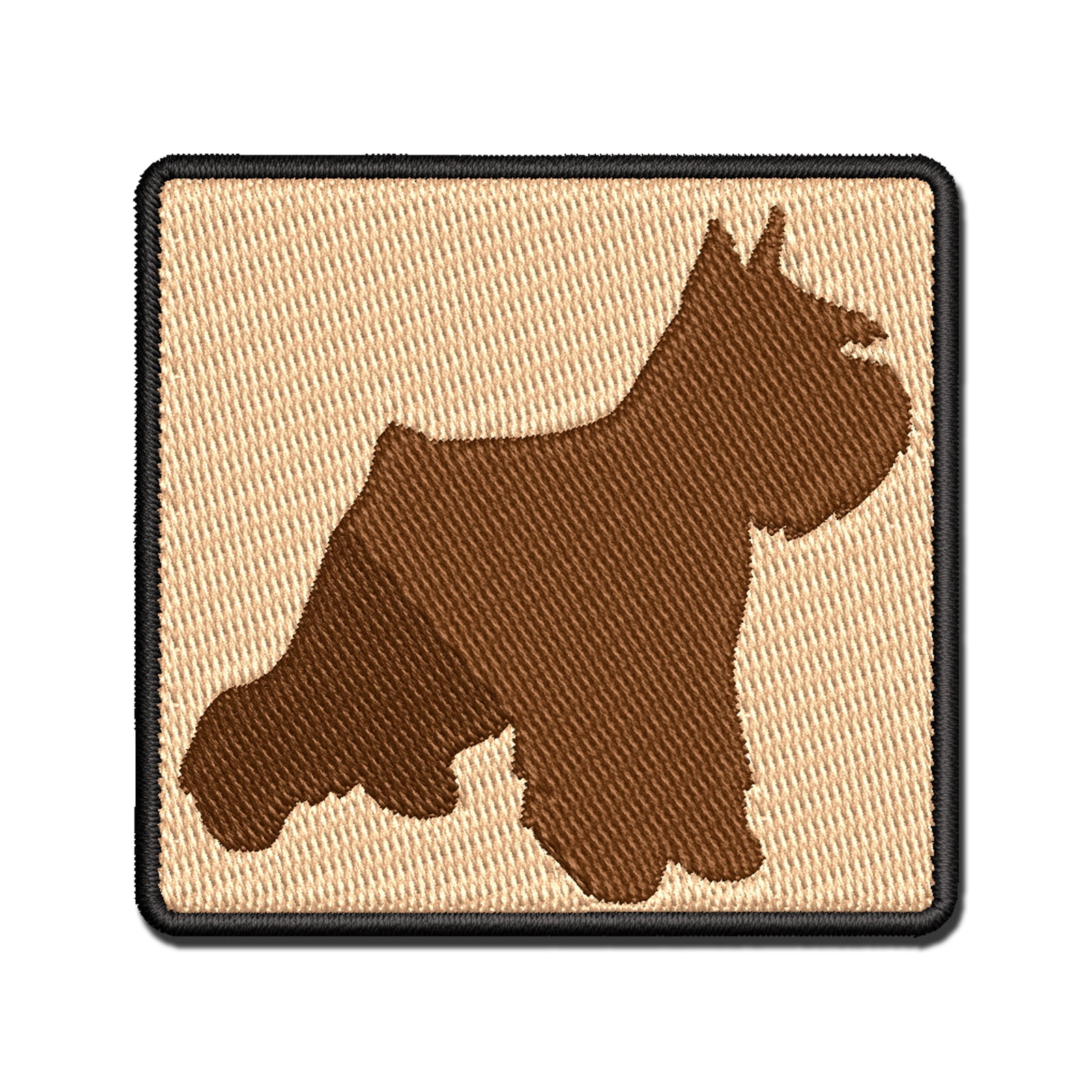 Miniature Schnauzer Dog Solid Applique Multi-Color Embroidered Hook ...