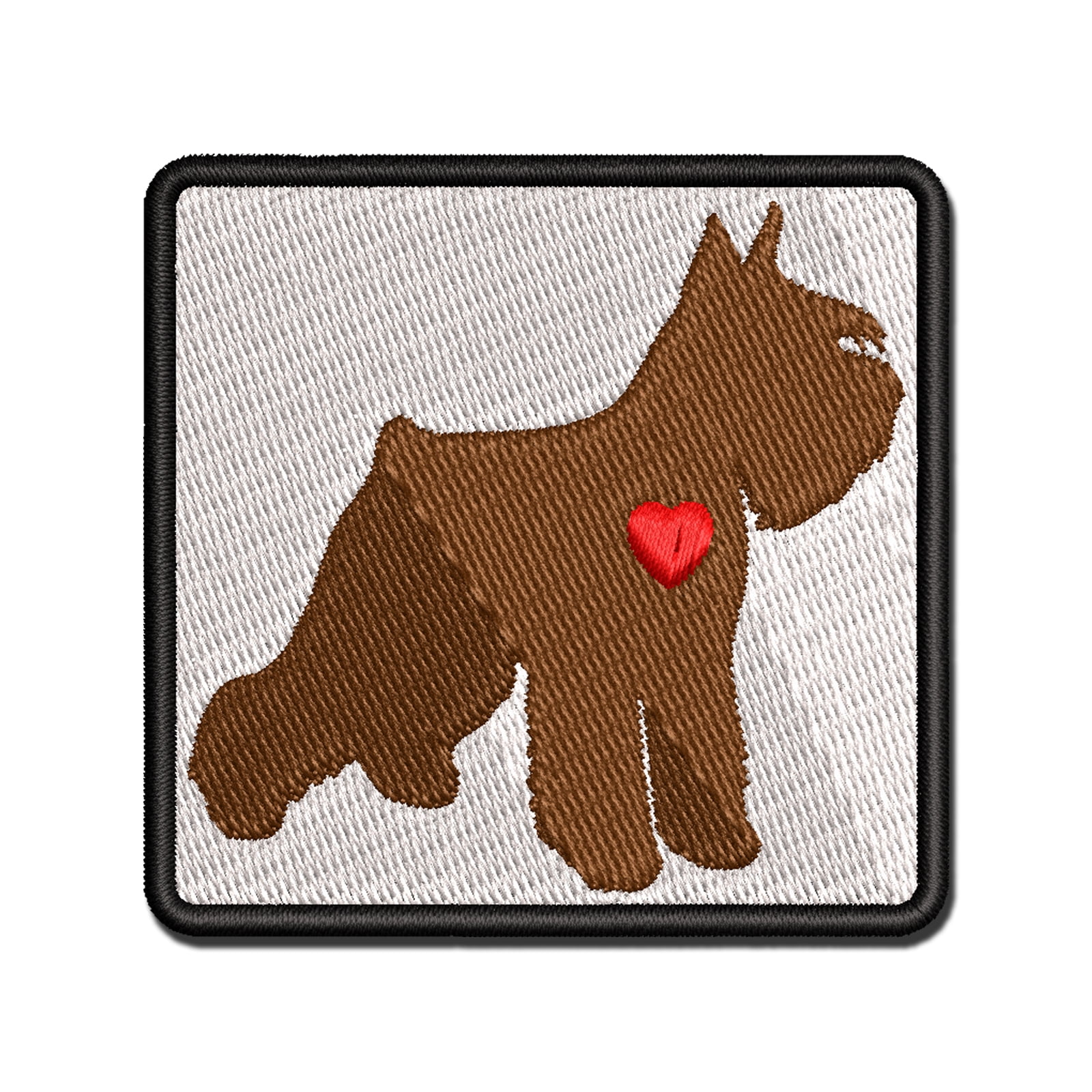 Miniature Schnauzer Dog with Heart Applique Multi-Color Embroidered ...