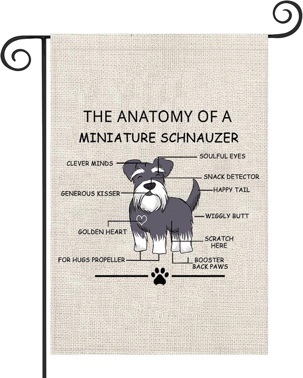Miniature Schnauzer Lovers Gift The Anatomy of A Miniature Schnauzer ...