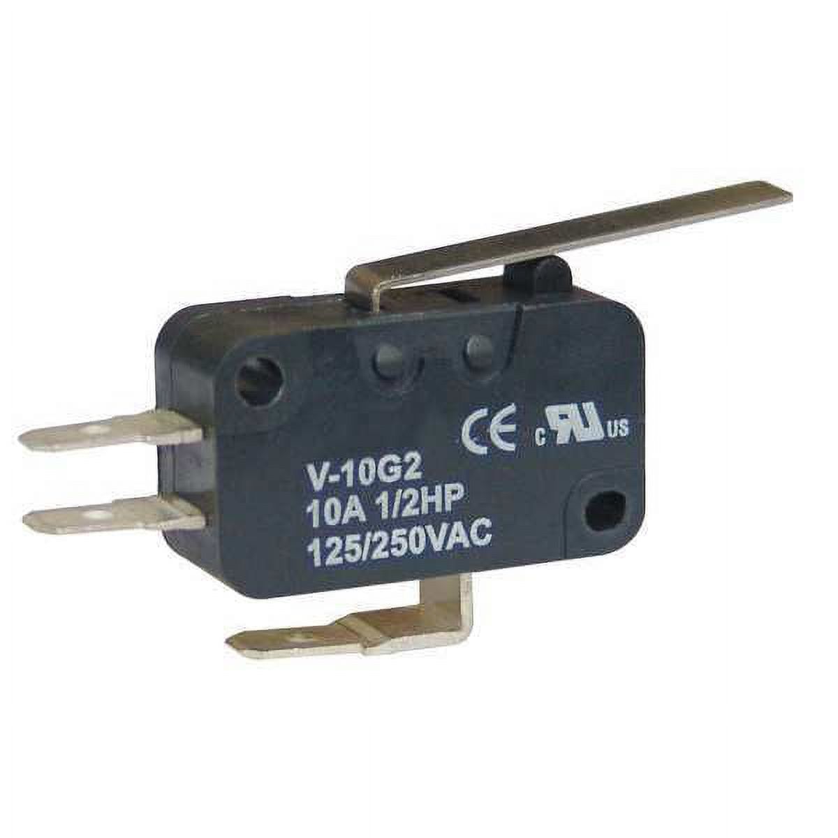 Miniature Snap Action Switch, Hinge, Lever Actuator, SPDT, 10A @ 125/250V AC Contact Rating ...