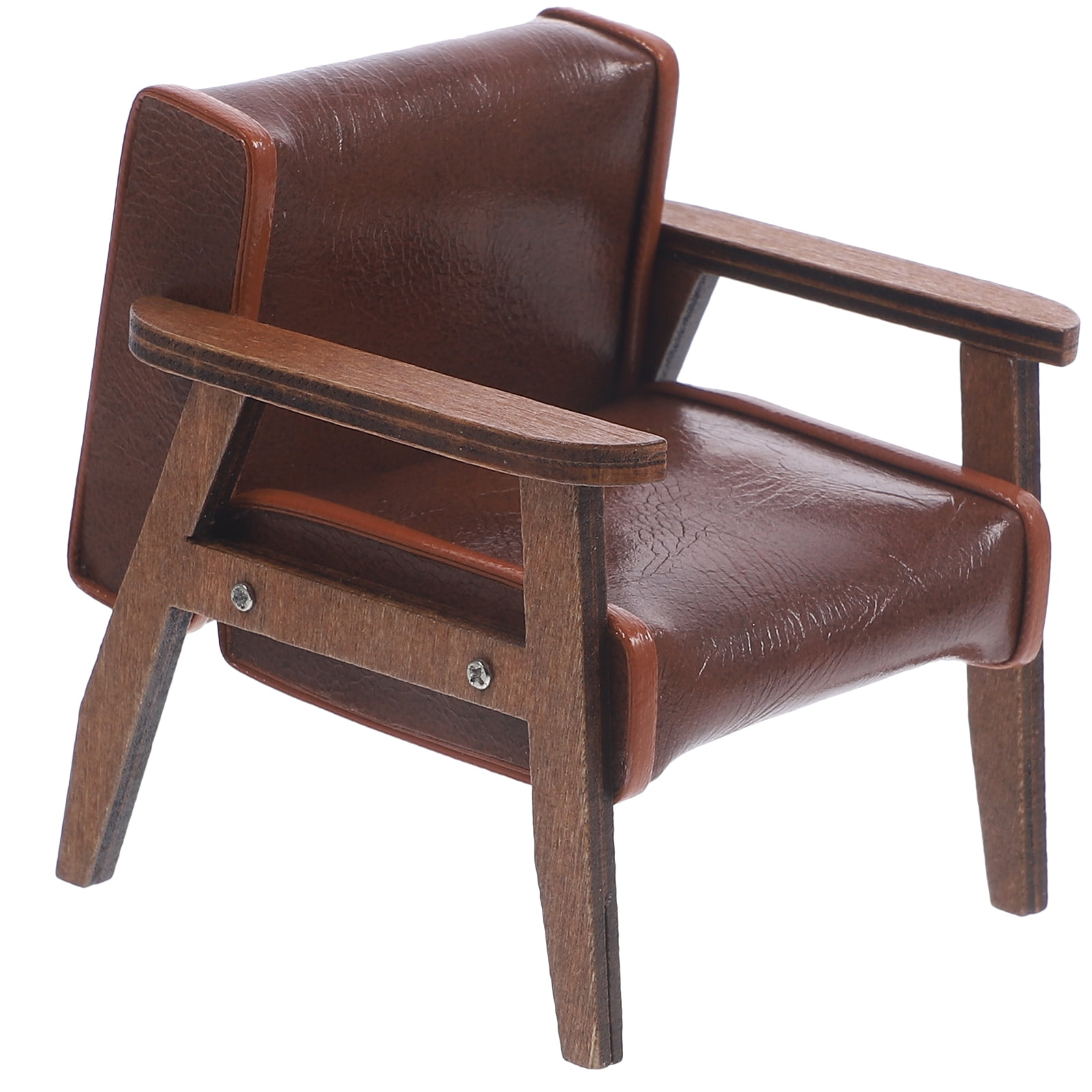 Miniature Sofa Chair Mini Wooden Sofa Chair Doll House Layout Furniture ...