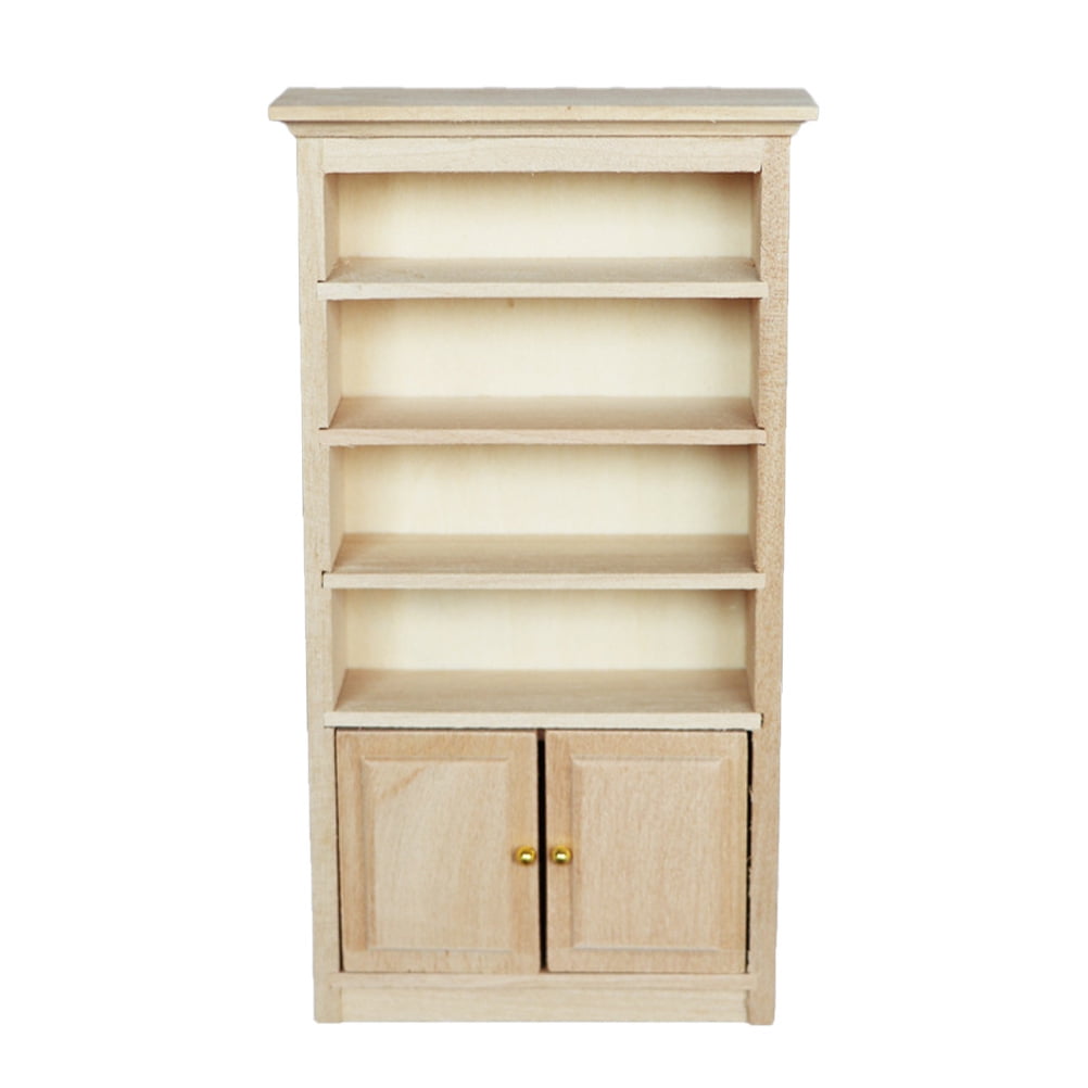 CRAFTHROU Mini House Scene Miniature Storage Cabinet Light Yellow Wood ...