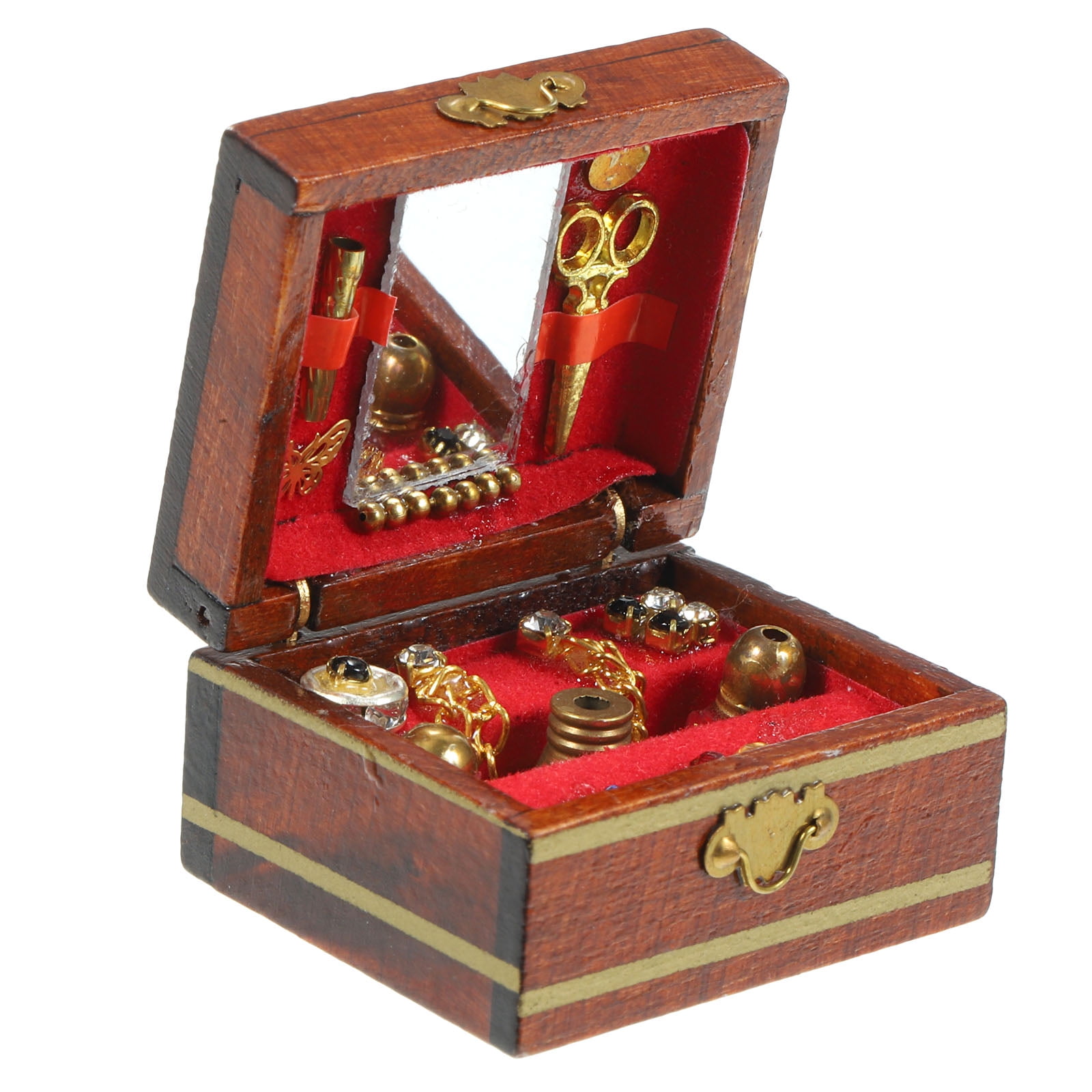 Miniature Storage Box Doll House Jewelry Box Model Mini Treasure Chest ...