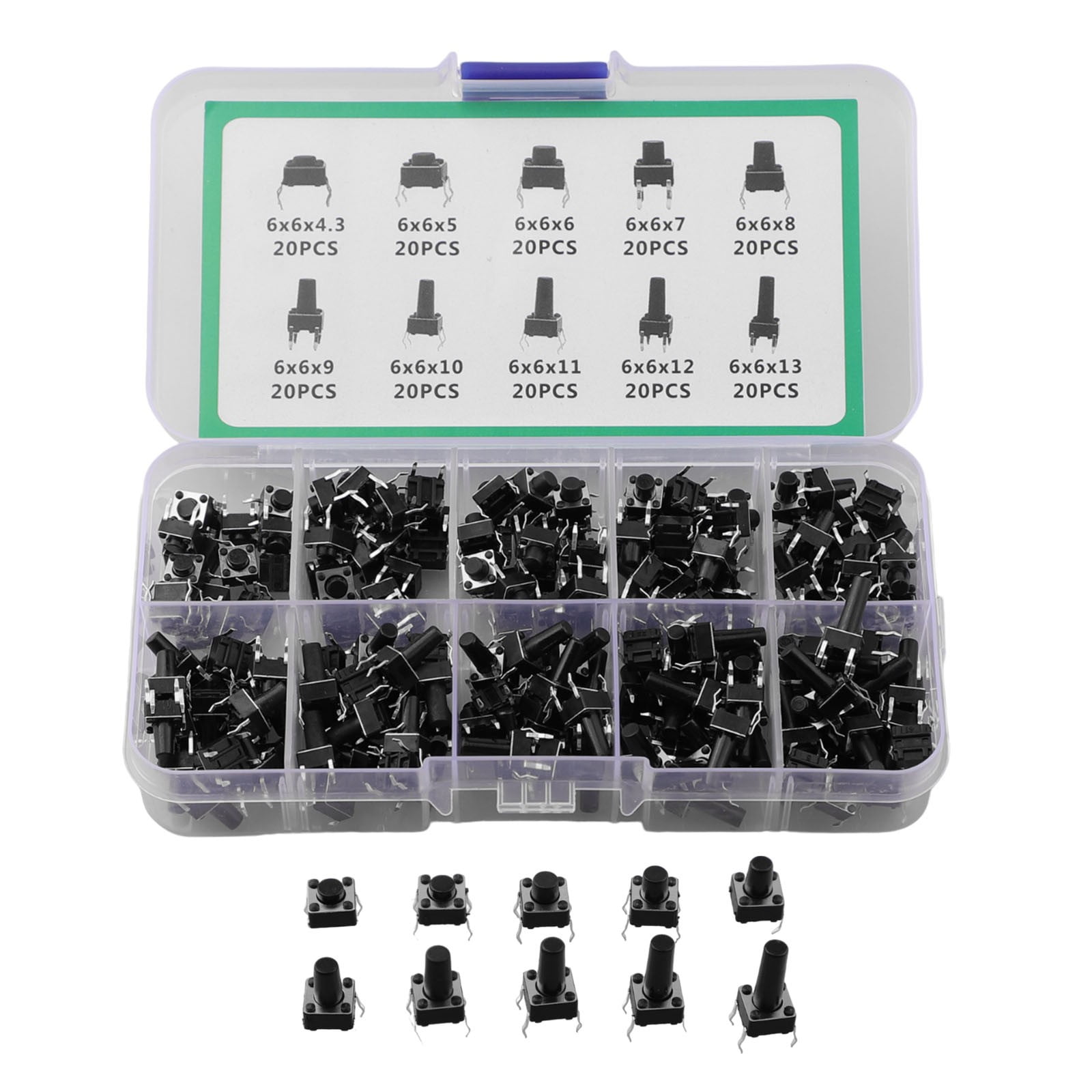 Miniature Switches 10 Types 4 Pin Tactile Push Button Tactile Button ...