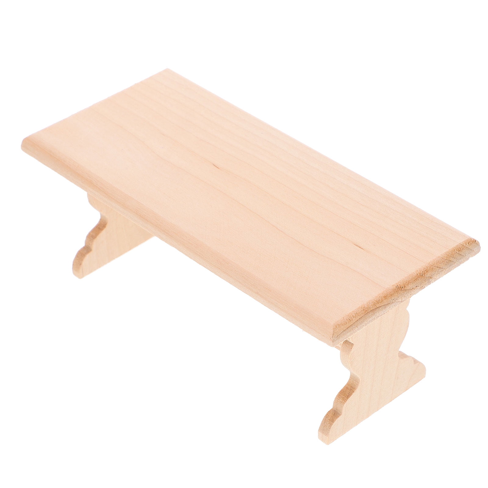 Miniature Tables and Chairs Doll Bench Dollhouse Long Wooden Coffee ...