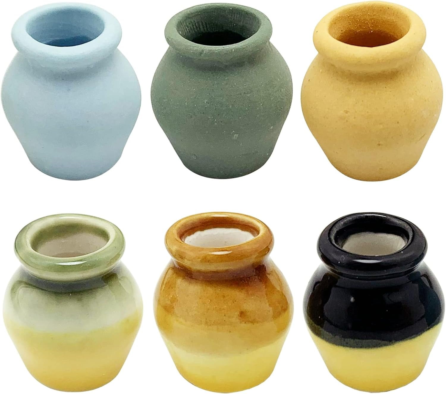Miniature Terracotta Pots, 6 Pieces Mini Ceramic Clay Flower Pots ...