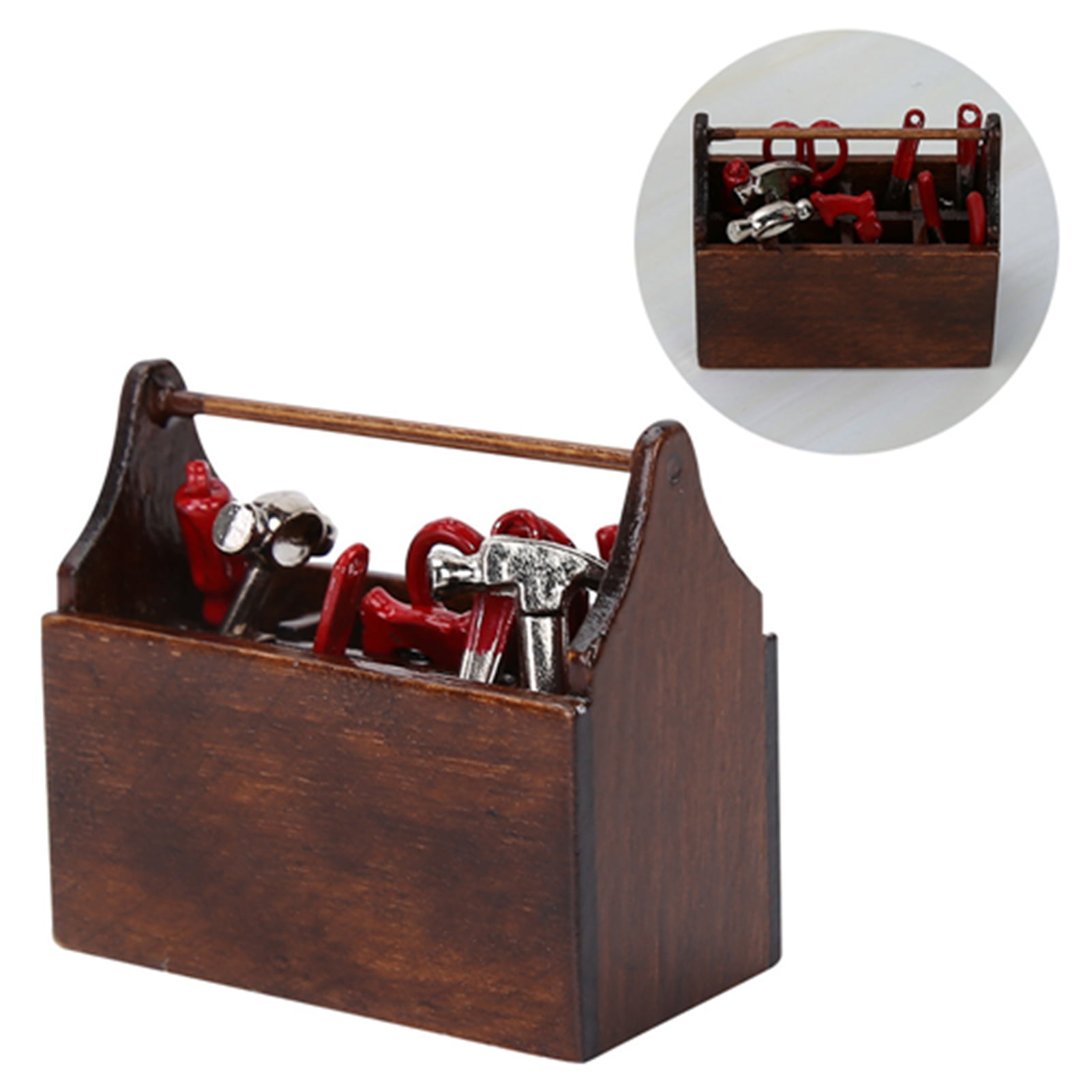 Miniature Tool Box Wooden Toolbox Model for Children 1:12 Doll ...