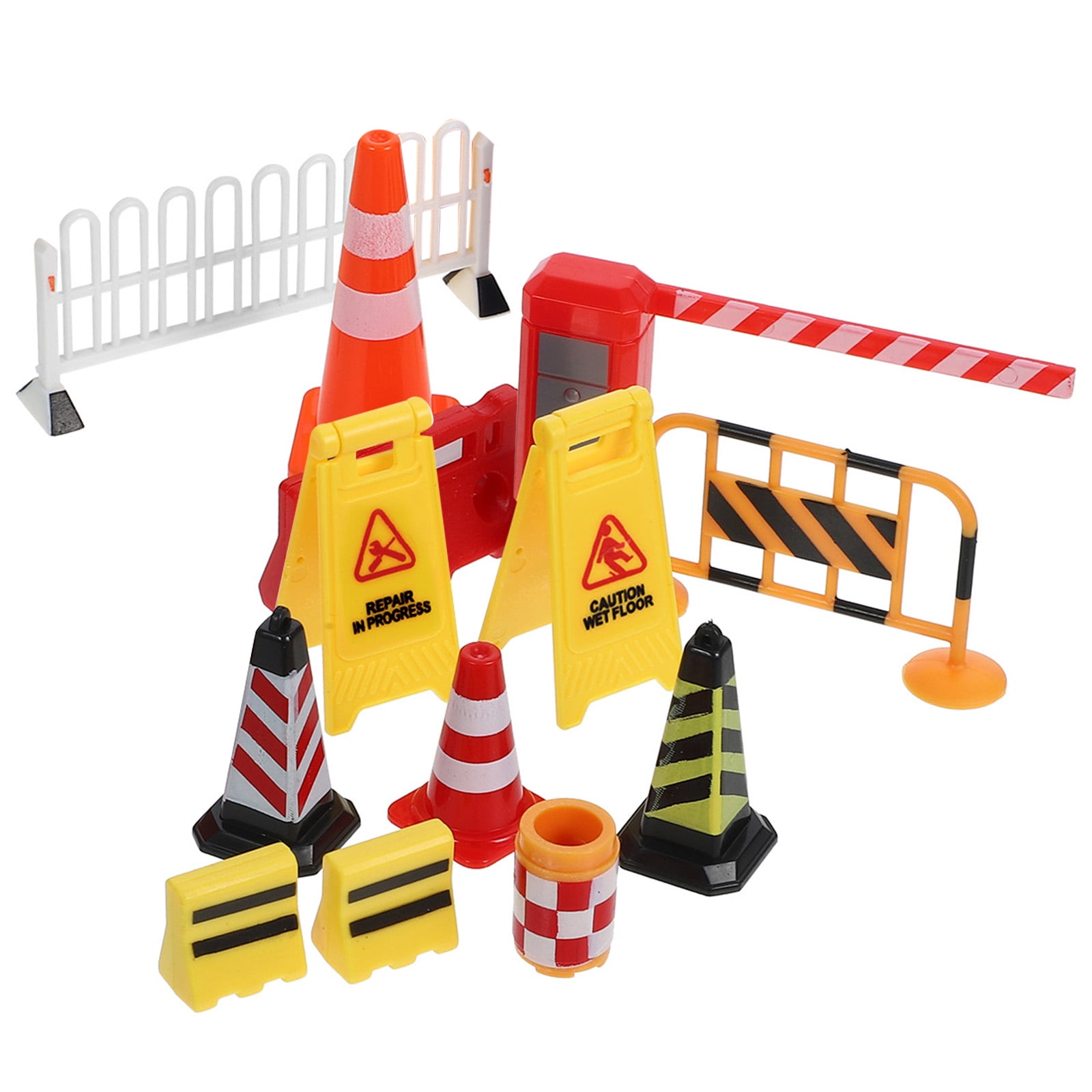 Miniature Traffic Roadblock Blocks Plastic Construction Toys Child ...