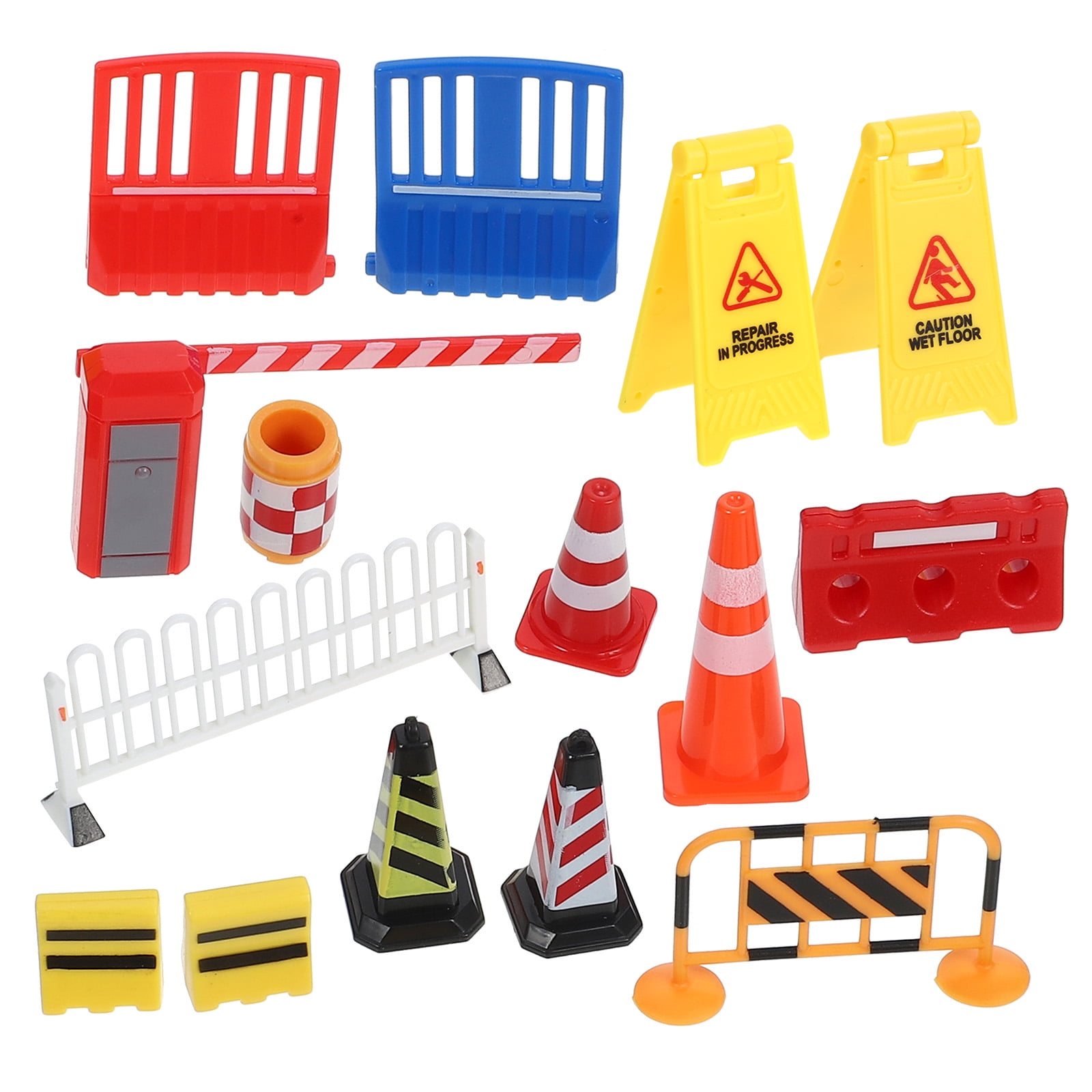 Miniature Traffic Roadblock Signs Construction Toys Barrier Roadblocks ...