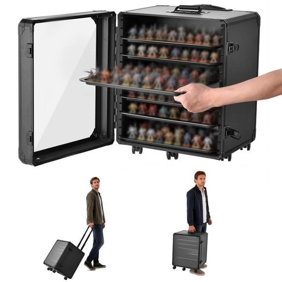 Miniature Transport Case for Action Figures, Tabletop Display Case for ...