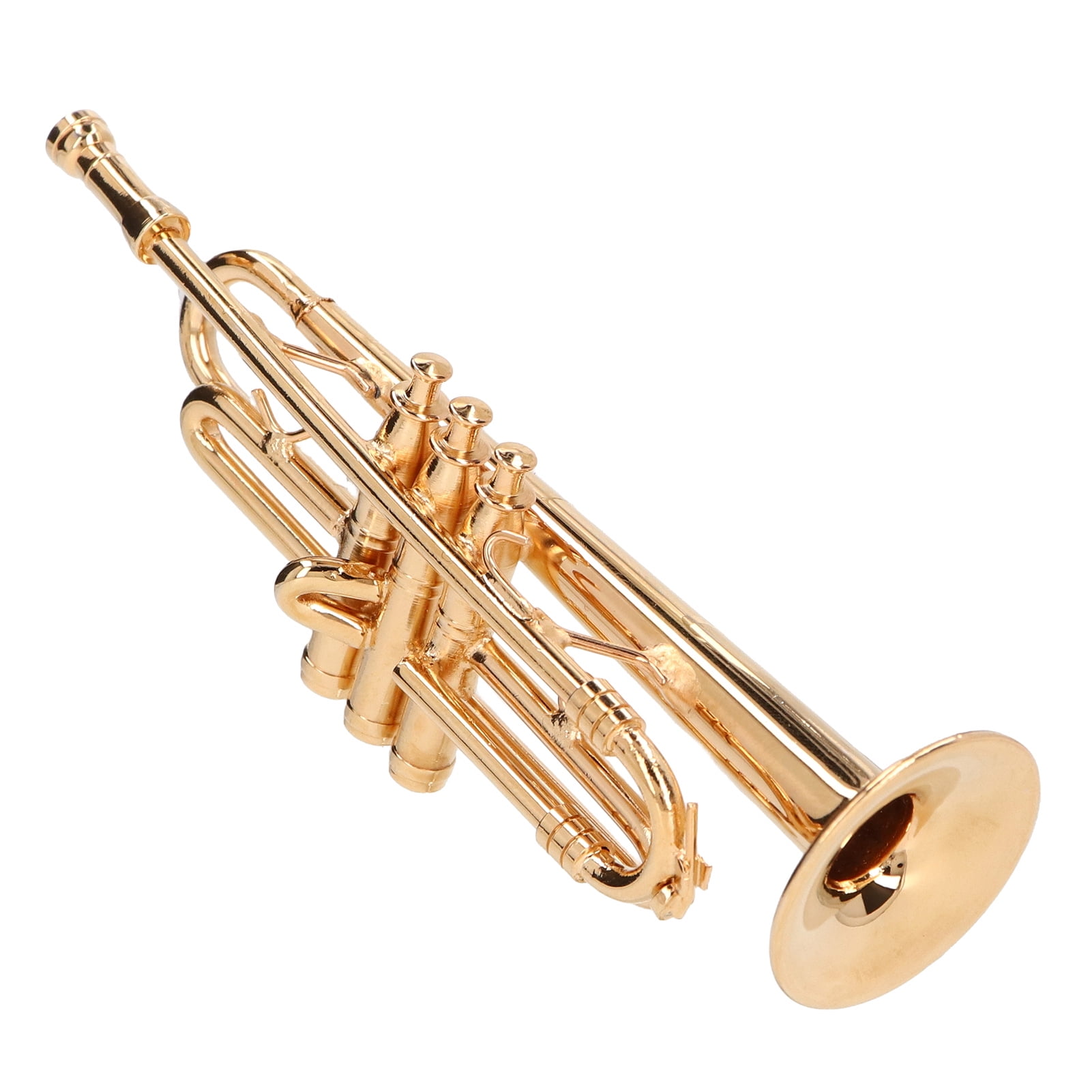 Miniature Trumpet Model with Stand and Case, Brass Delicated Golden ...