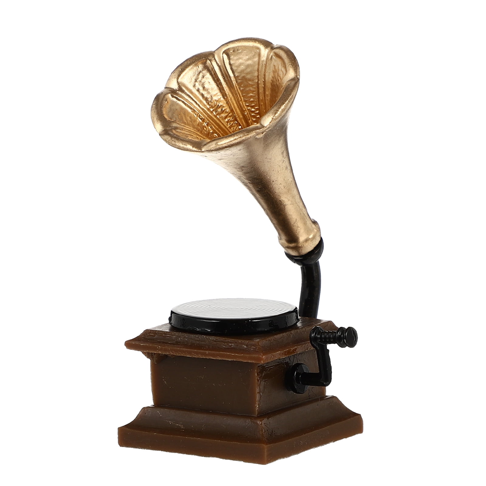 GAXIRE Tabletop Adornment Mini Gramophone Brown 1Pack 1.7x0.9x0.9in ...