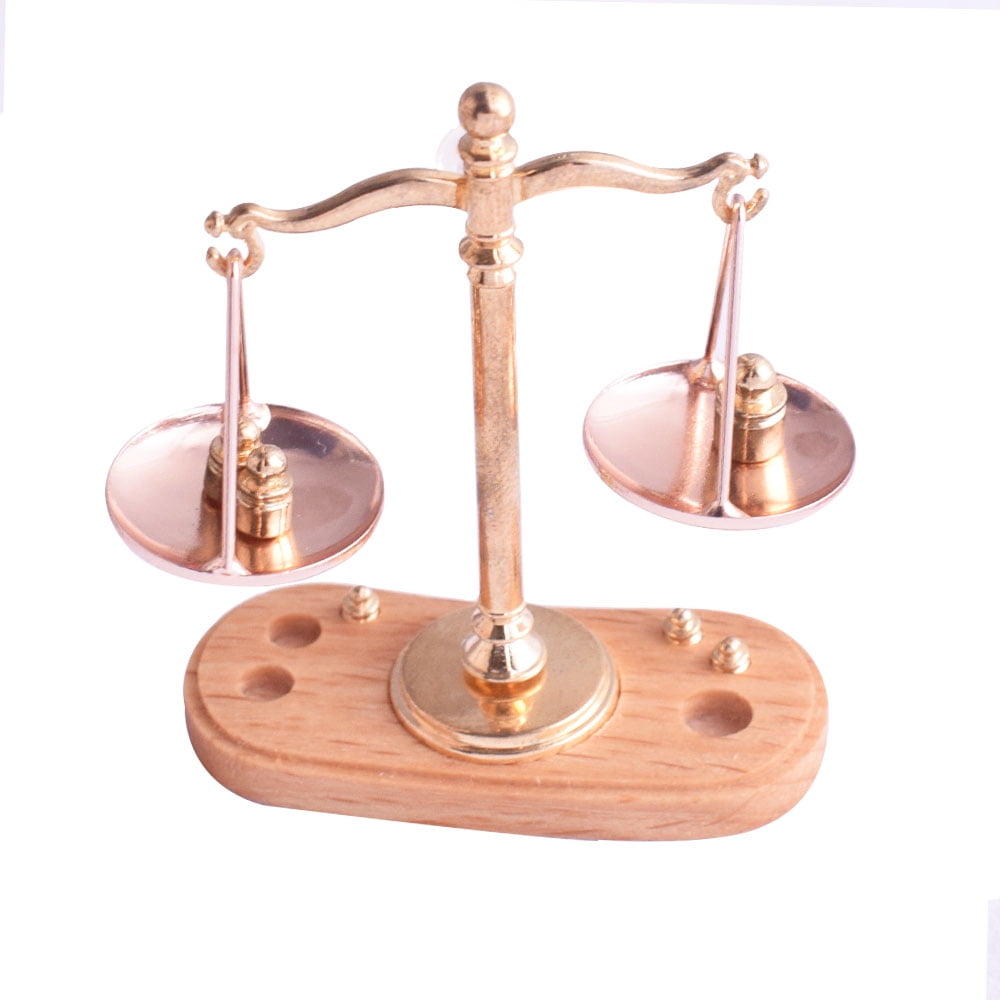 Miniature Vintage Balance Scales with 6 Weight Retro Metal Gadgets Mini ...