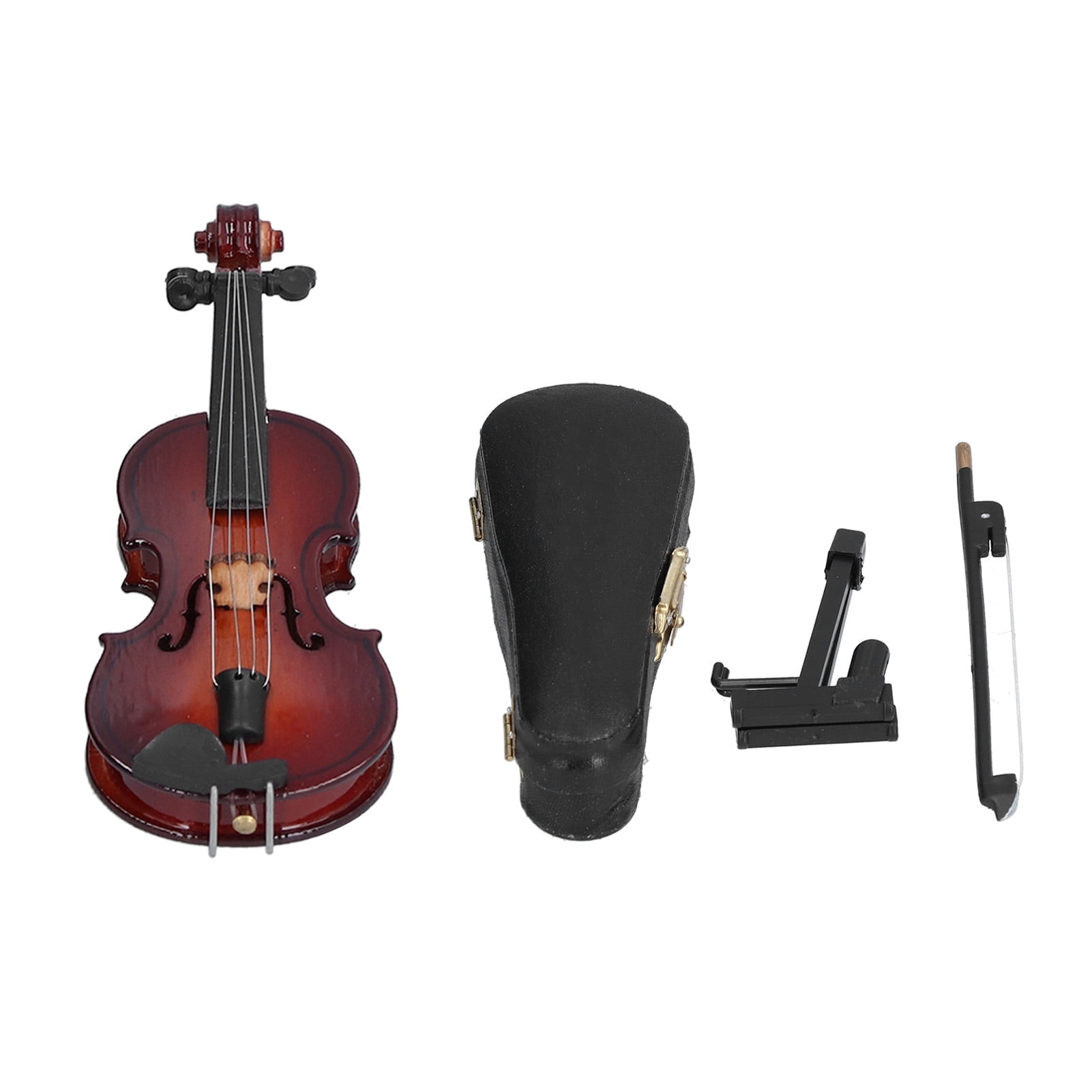 Miniature Violin with Bow Stand Support Worlds Smallest Violin Mini ...