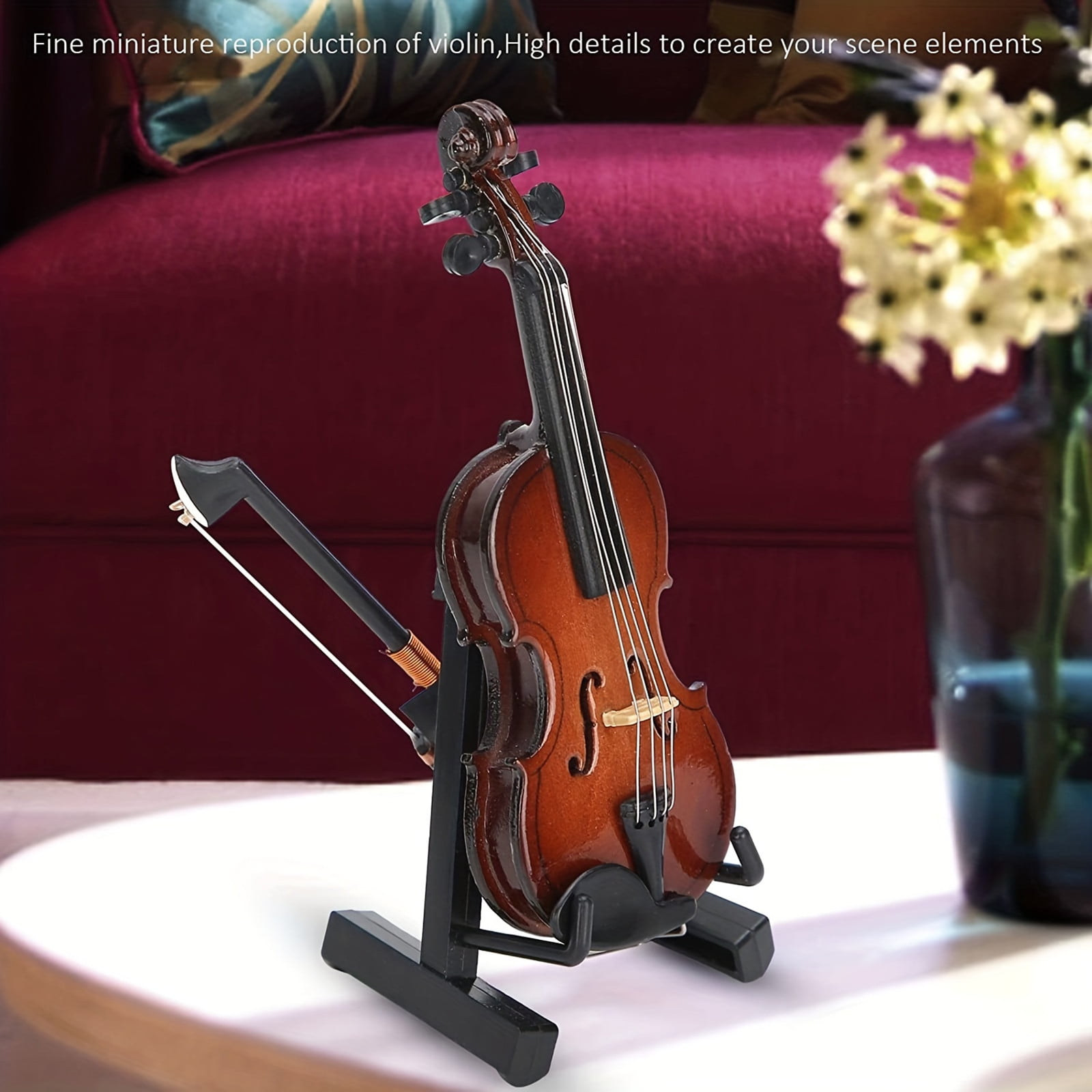 Miniature Violin with Case Realistic Design Perfect Collectible for ...