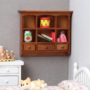 Mgaxyff Wood Miniature Dollhouse Bookshelf, 1:12 Scale Display Cabinet ...