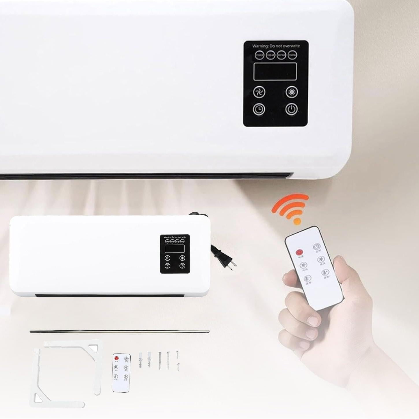 Miniature Wall Mounted Air-Curtain Fan 2 In 1 Desk Fan Bladeless Wall ...