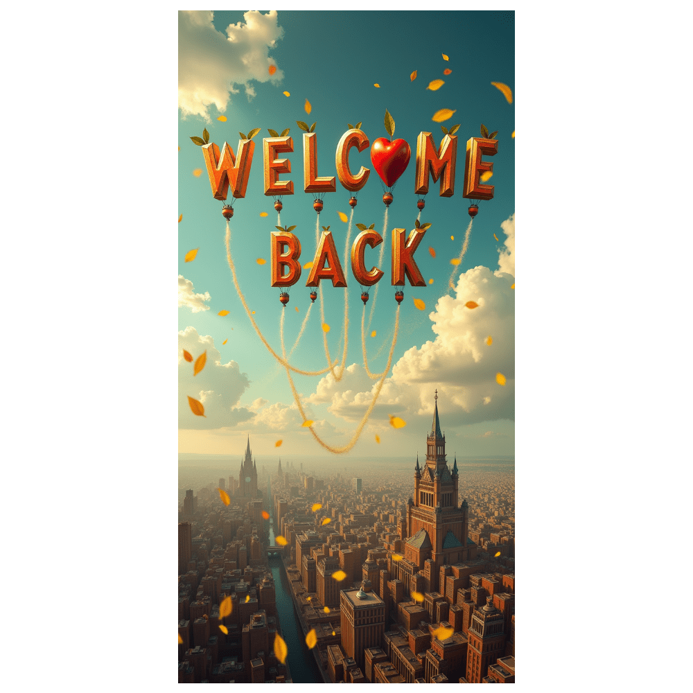 Miniature Welcome Back Banner with Heart Design Party Decoration ...