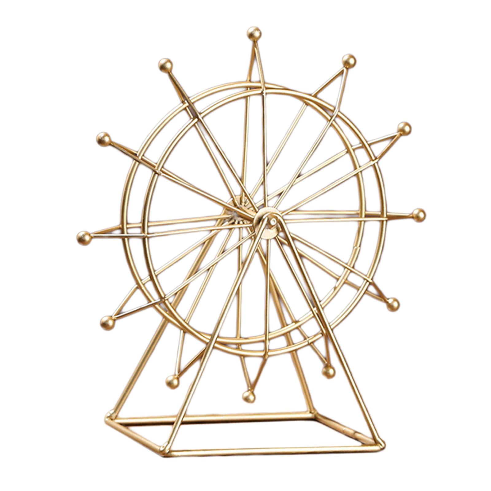 Miniature Wheel Sculpture Architecture Figurine Decorative Metal ...