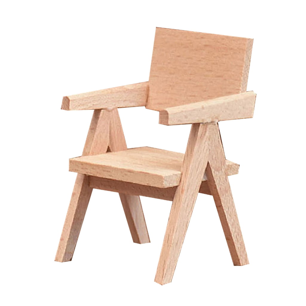 Miniature Wood Desk/Chair 1/12 Unpainted Furniture Dollhouses Scene ...